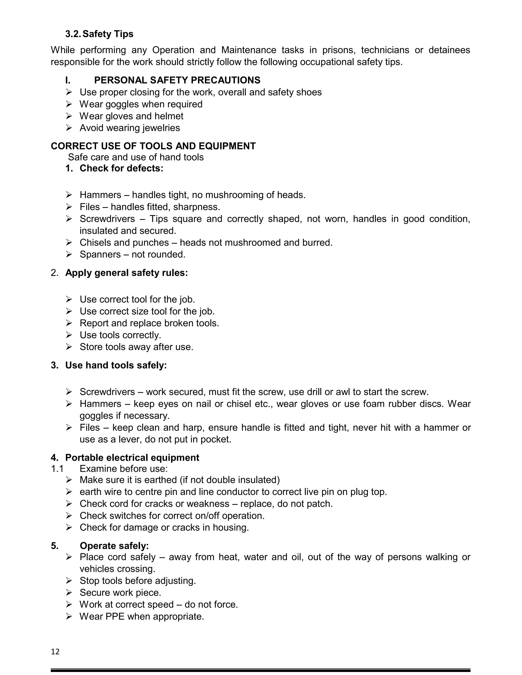 Electric instalation operation and training manual | PDF