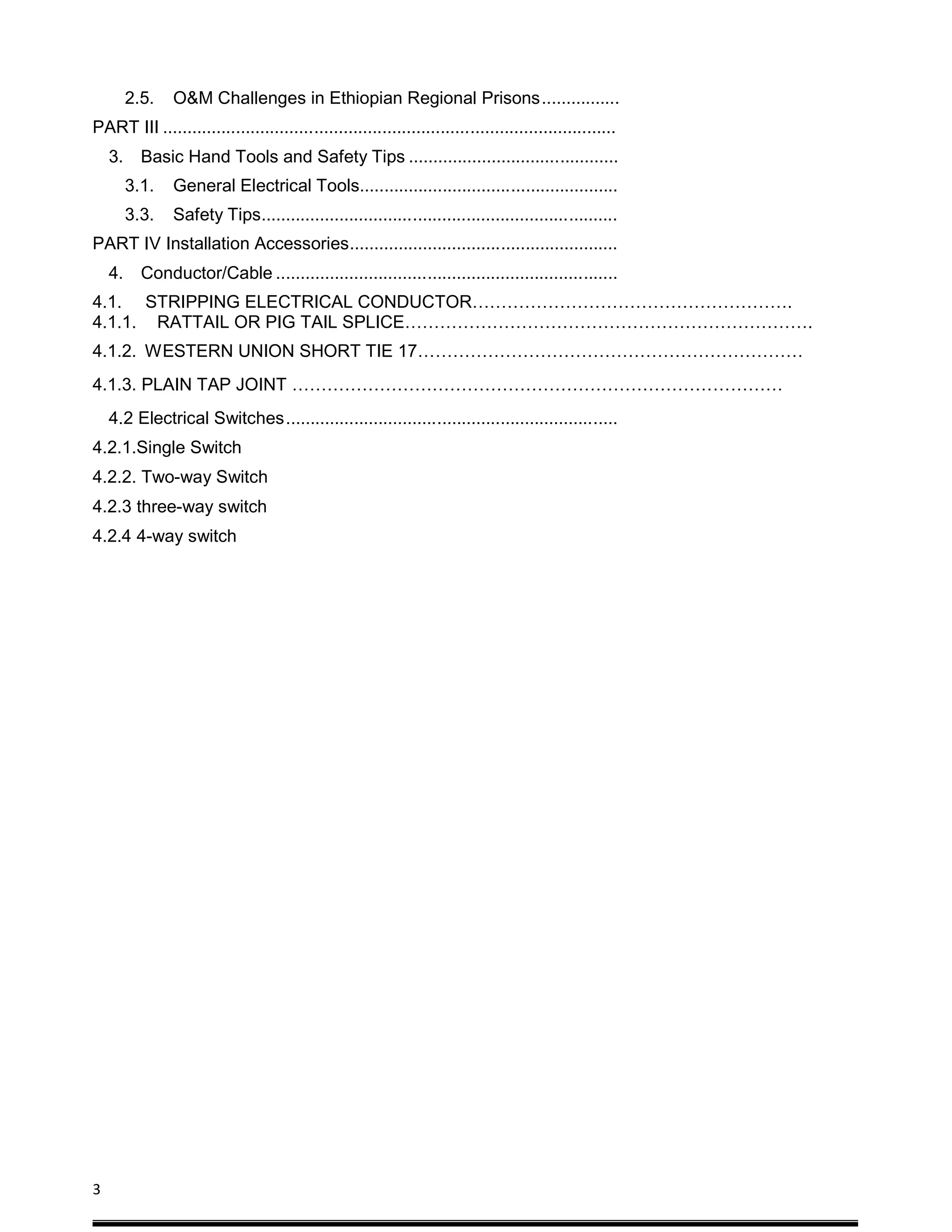 Electric instalation operation and training manual | PDF