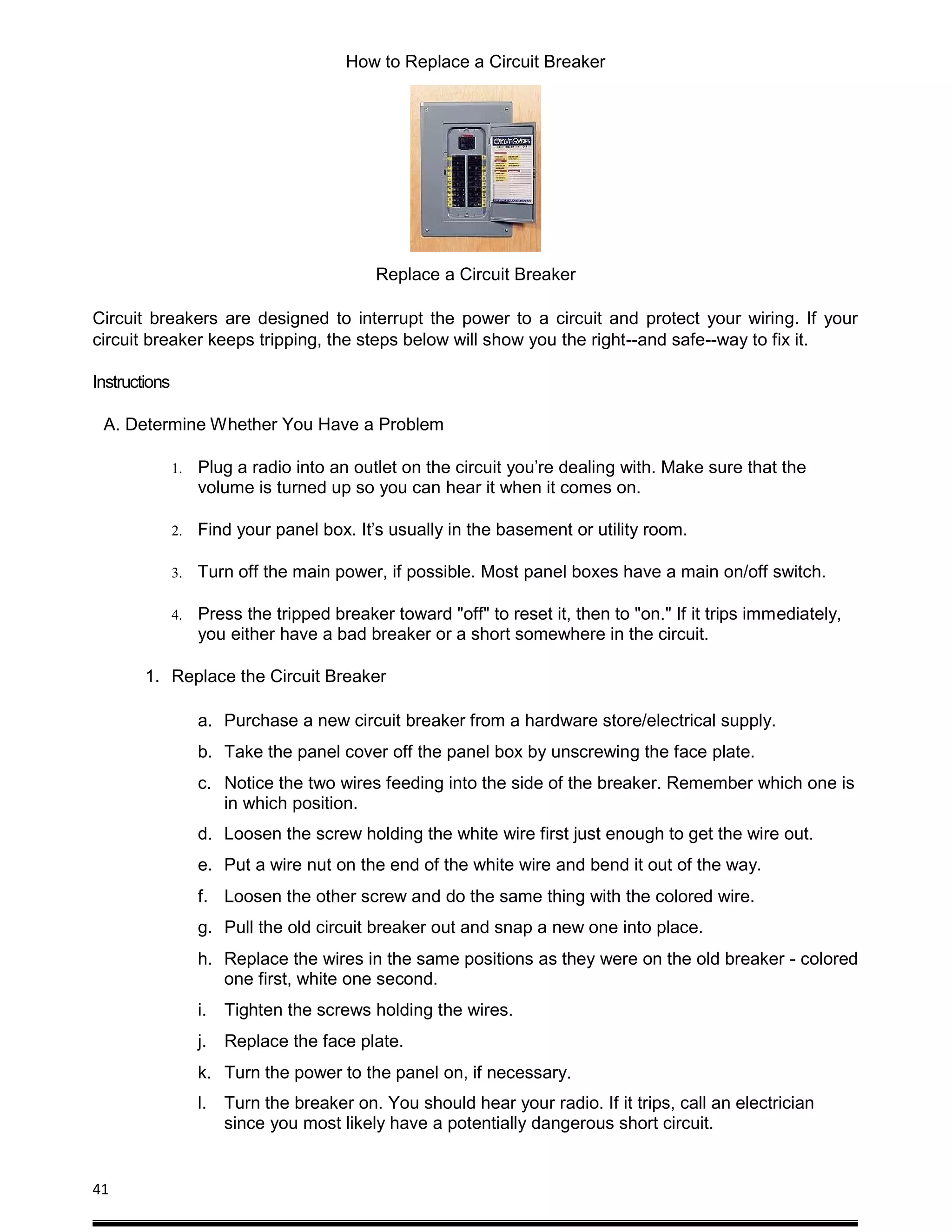 Electric instalation operation and training manual | PDF