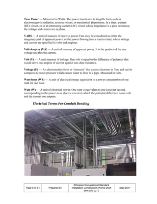 Electric instalation operation and training manual | PDF