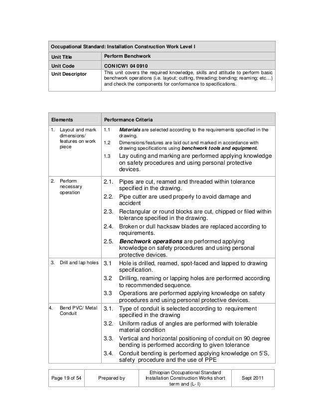 Electric instalation operation and training manual