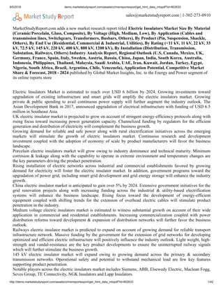 Electric insulators market is estimated to reach over usd 6 billion by ...