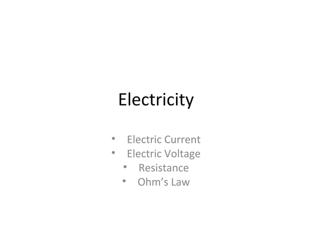 Electricity | PPT