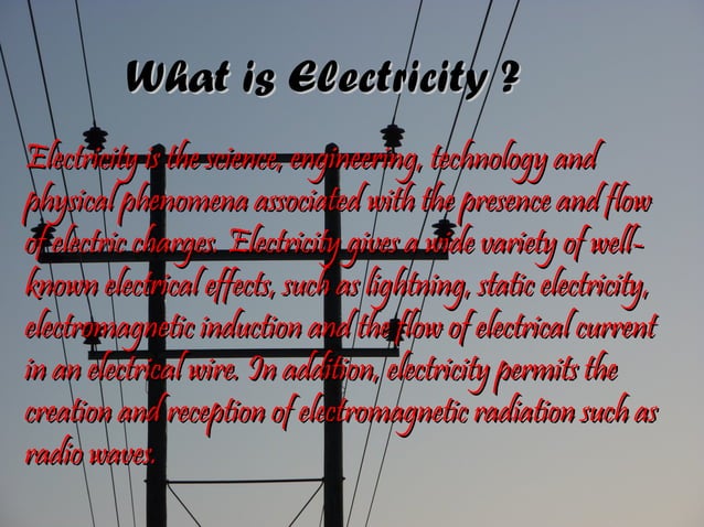 Electricity | PPT | Physics | Science