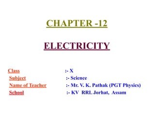 ELECTRICITY.ppt.pdf of class 12 for boards | PDF