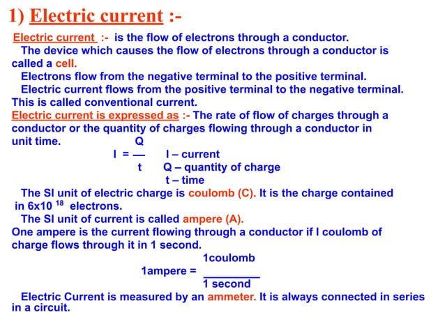 Current electricity class 10 with important | PDF