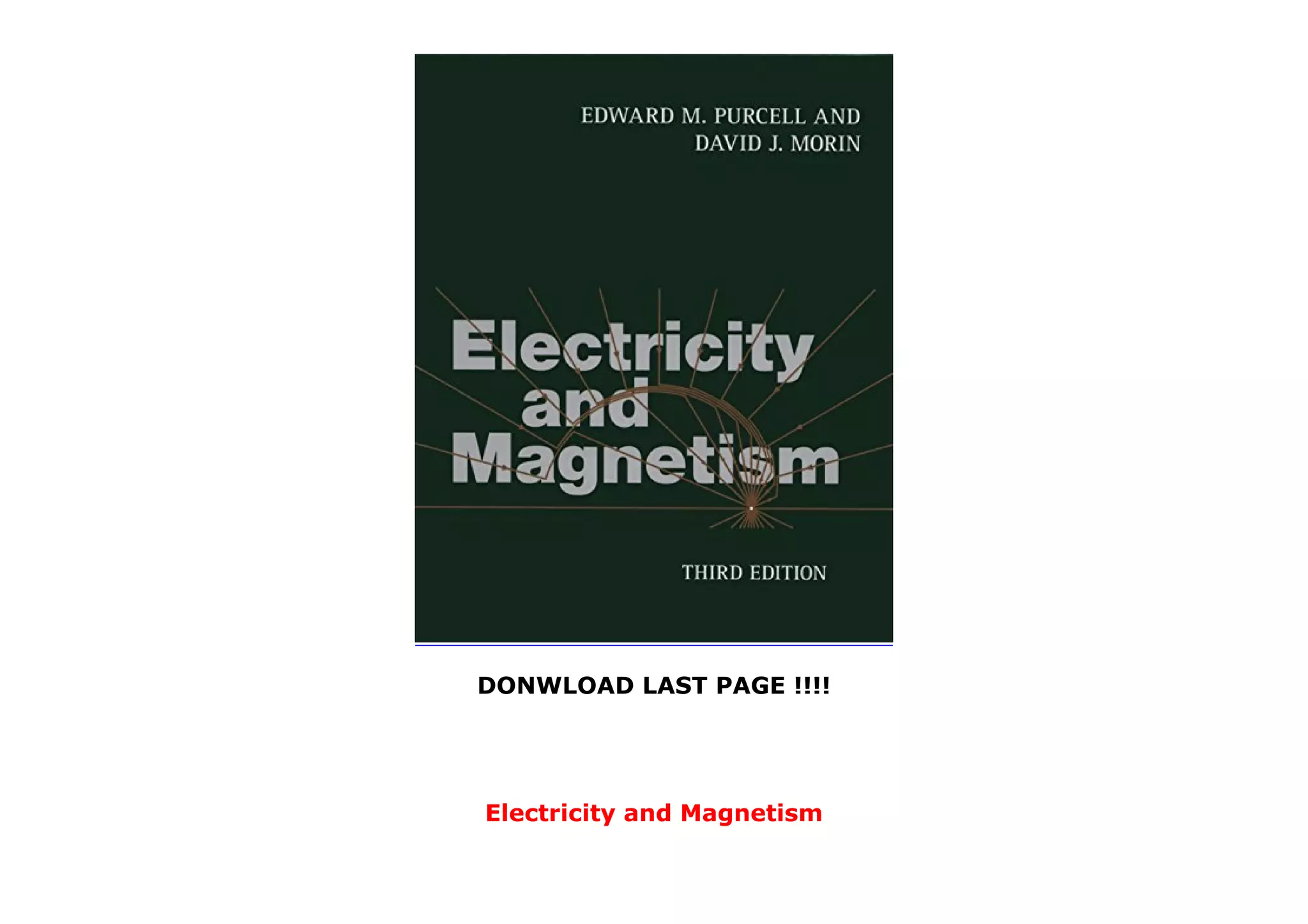 Electricity and Magnetism | PDF