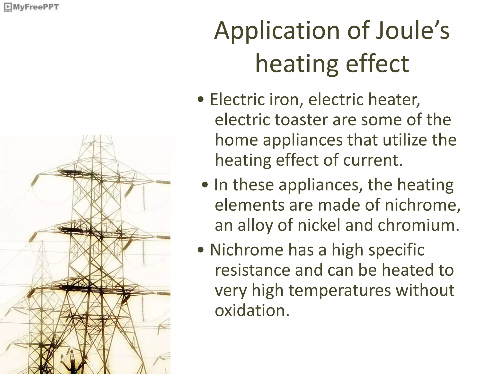 Electricity heating effect of electric current Priya Jha | PPTX