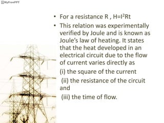 Electricity heating effect of electric current Priya Jha | PPTX