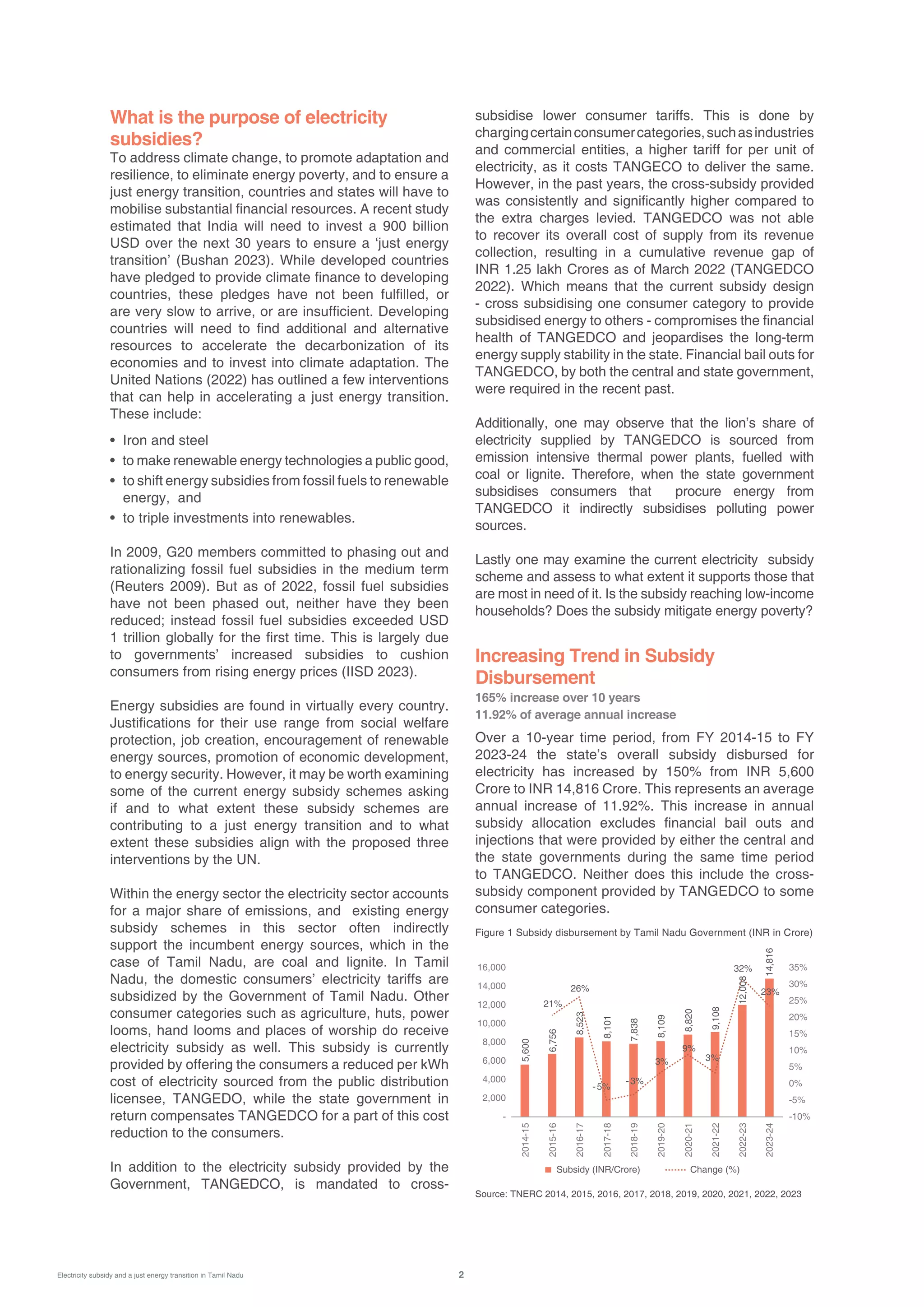 ELECTRICITY SUBSIDY AND A JUST ENERGY TRANSITION IN TAMIL NADU | PDF