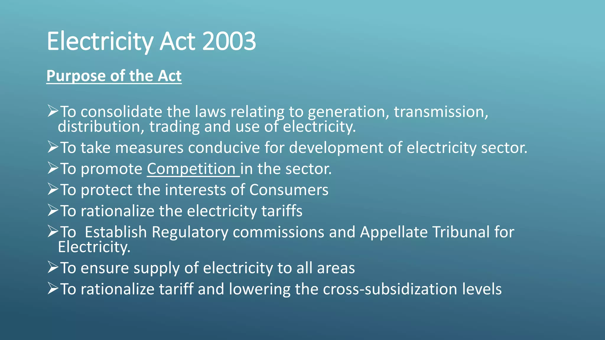 Electricity act 2003 | PPTX