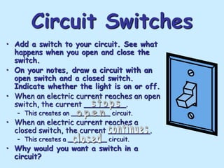 Electricity and Circuits for Grade 9 students | PPT