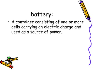 Electricity and magnetism vocabulary | PPT