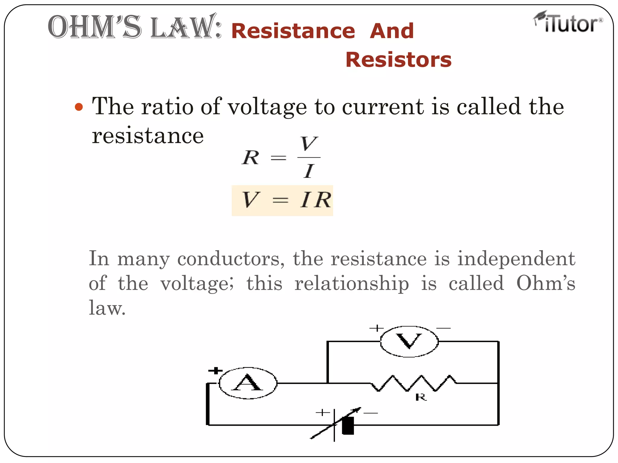 Electricity and ohm’s law | PPTX