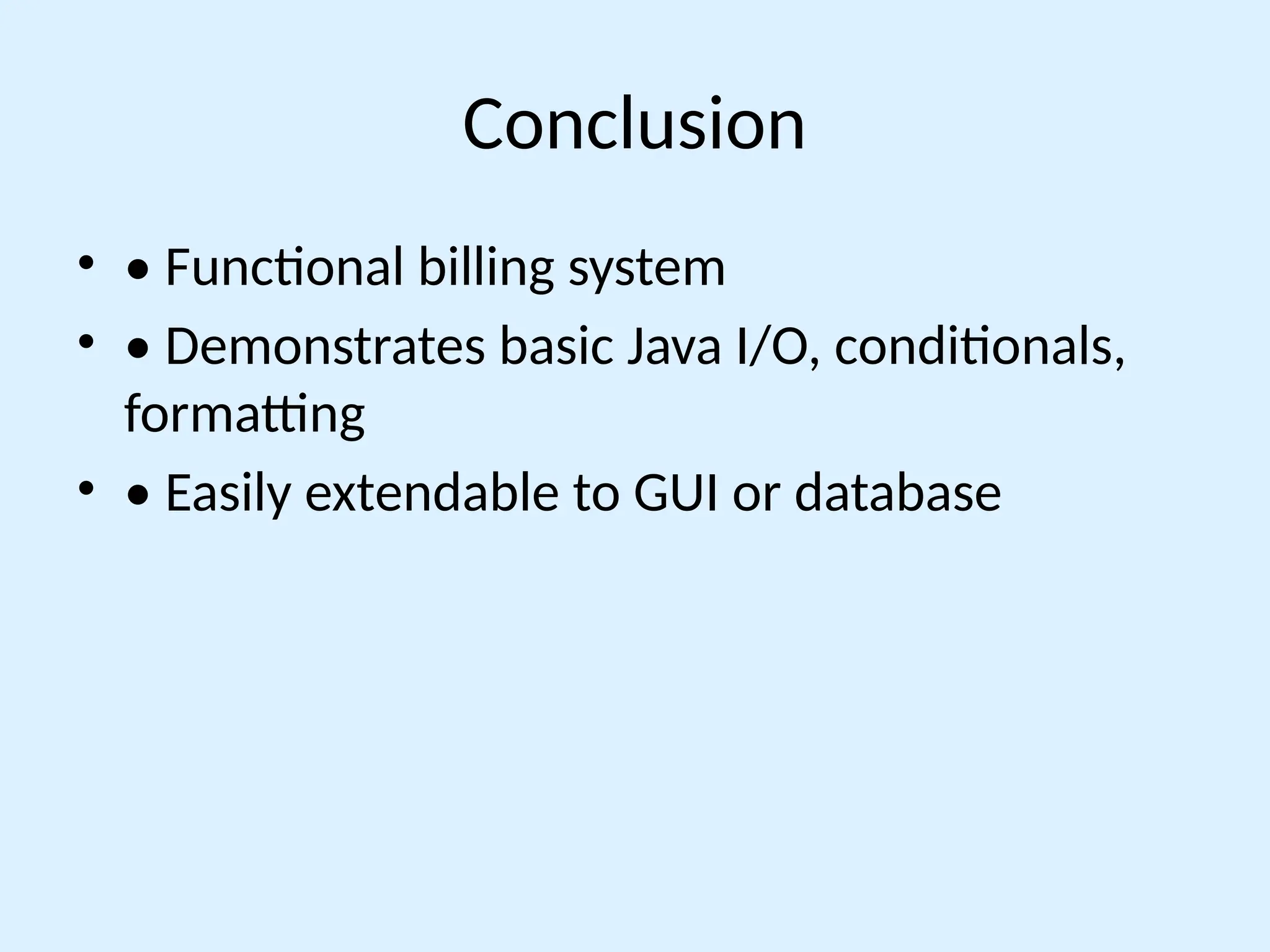 Electricity billing system contain java console application | PPTX
