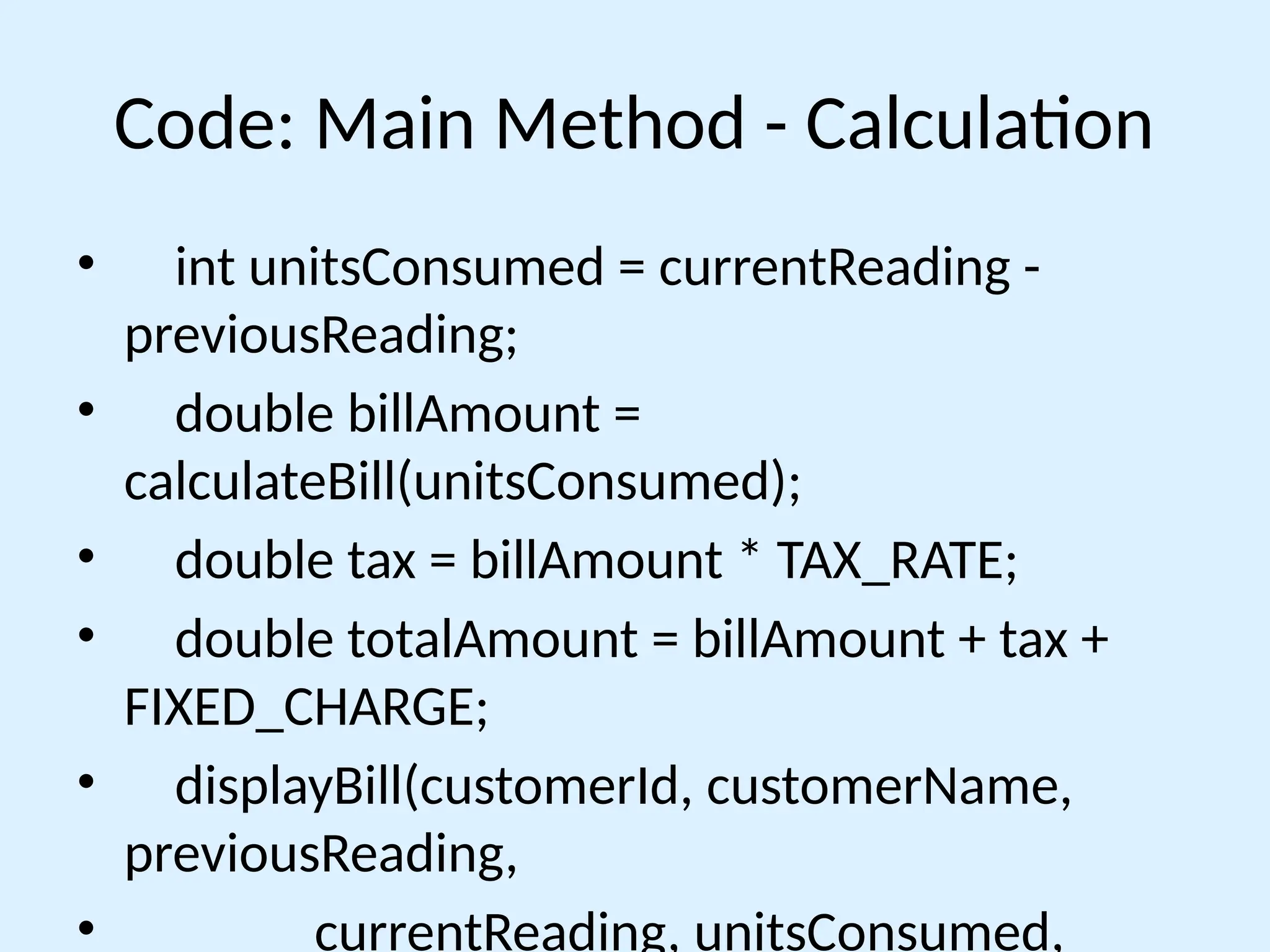 Electricity billing system contain java console application | PPTX