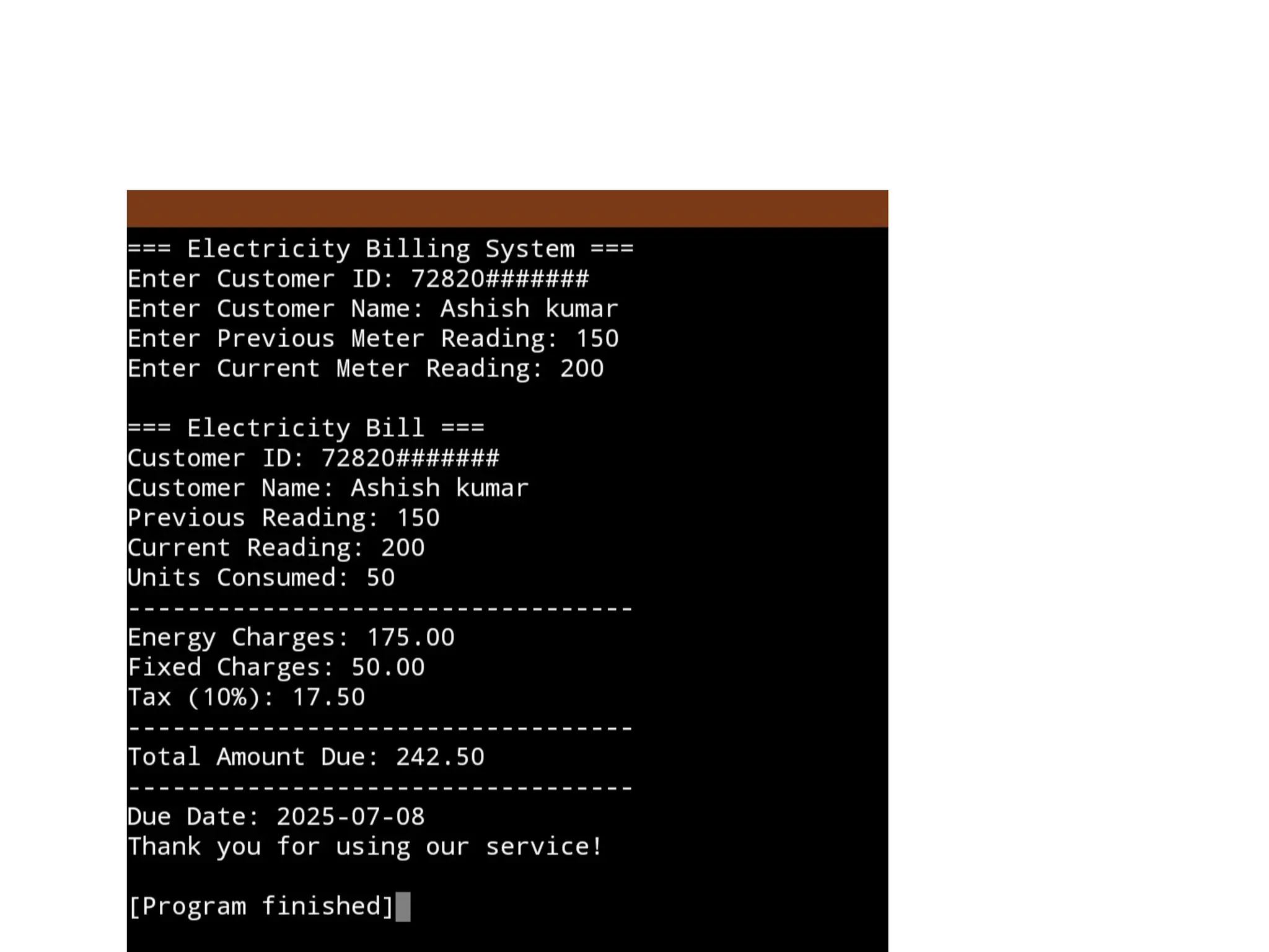Electricity billing system contain java console application | PPTX