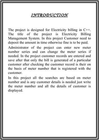 Electricitybillsystemreport | DOC