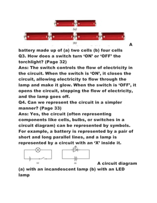 Electricity circuits and their components 7th class Questions and ...