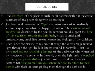Electricity comes to cocoa bottom by Marcia Douglas - analysis by H.m ...