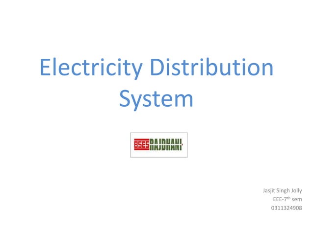 Electricity distribution system in india | PPTX