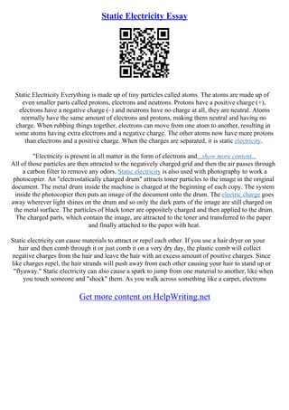 Electricity Essay | PDF | Science