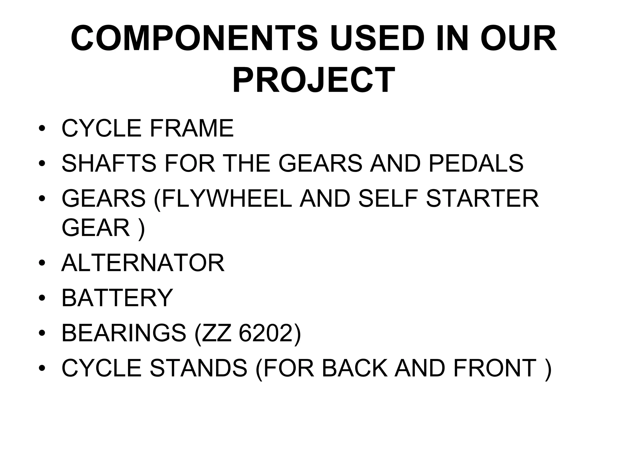Electricity generation through cycling as exercise | PPT