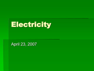Electricity introduction power point presentation | PPT