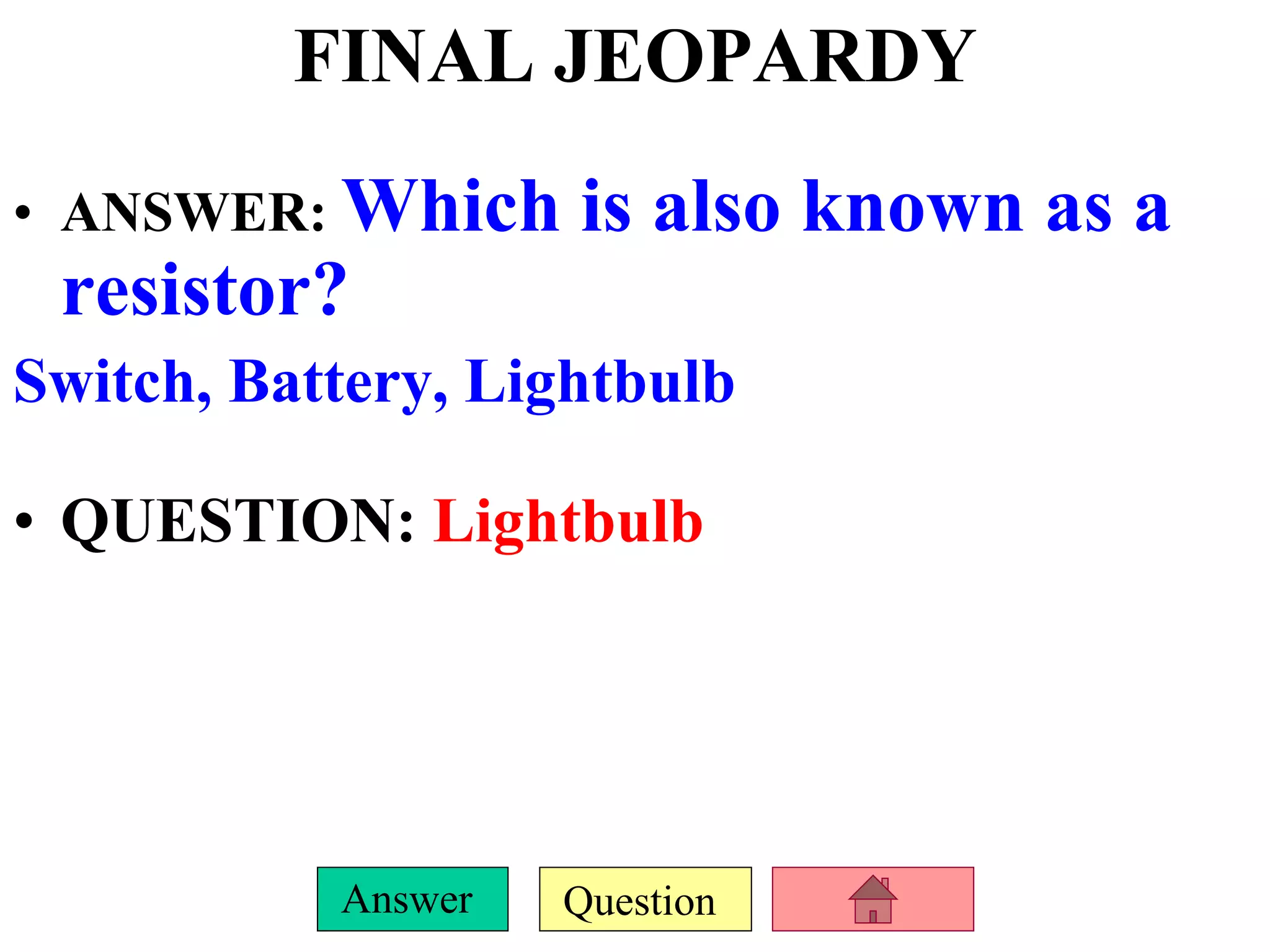 Electricity jeopardy | PPTX