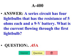 Electricity jeopardy | PPTX