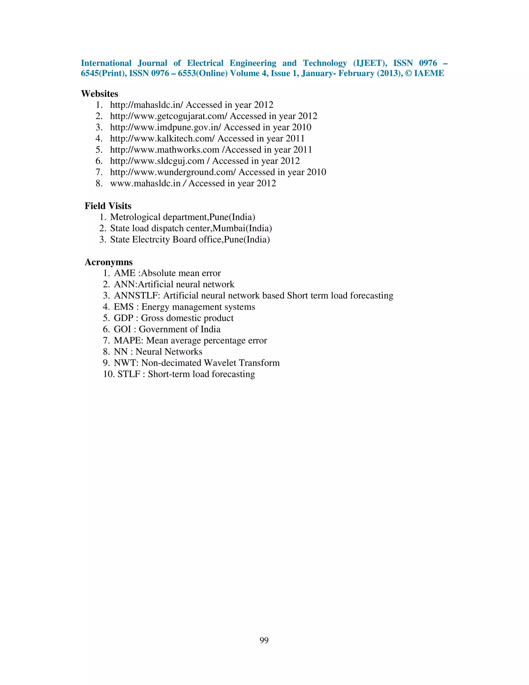 Electricity Load Forecasting By Artificial Neural Network Model Pdf