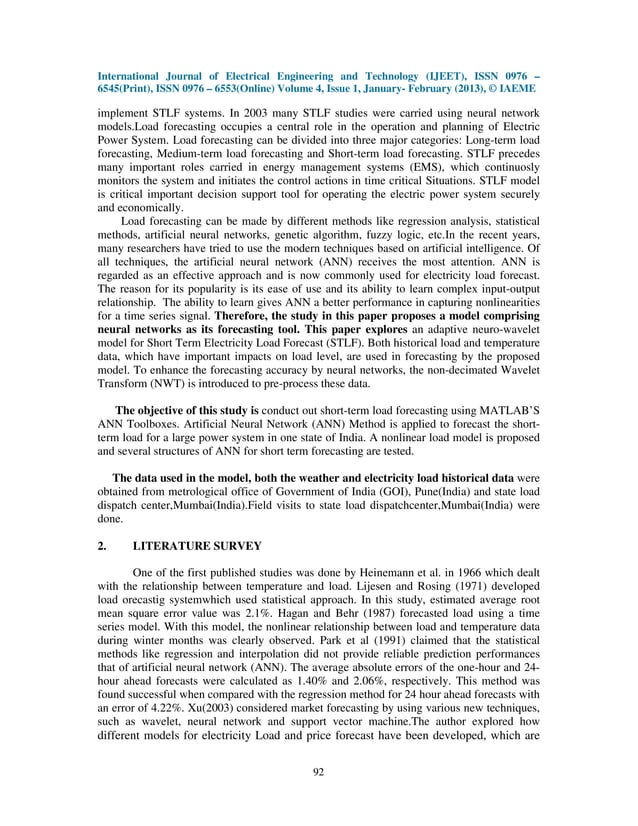 Electricity Load Forecasting By Artificial Neural Network Model Pdf