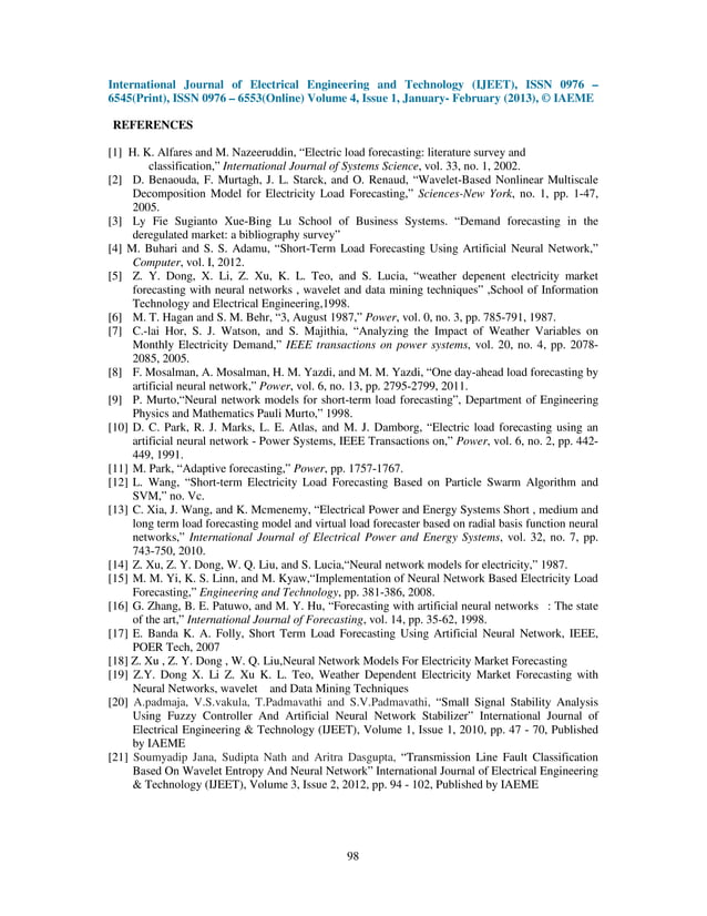 Electricity Load Forecasting By Artificial Neural Network Model Pdf