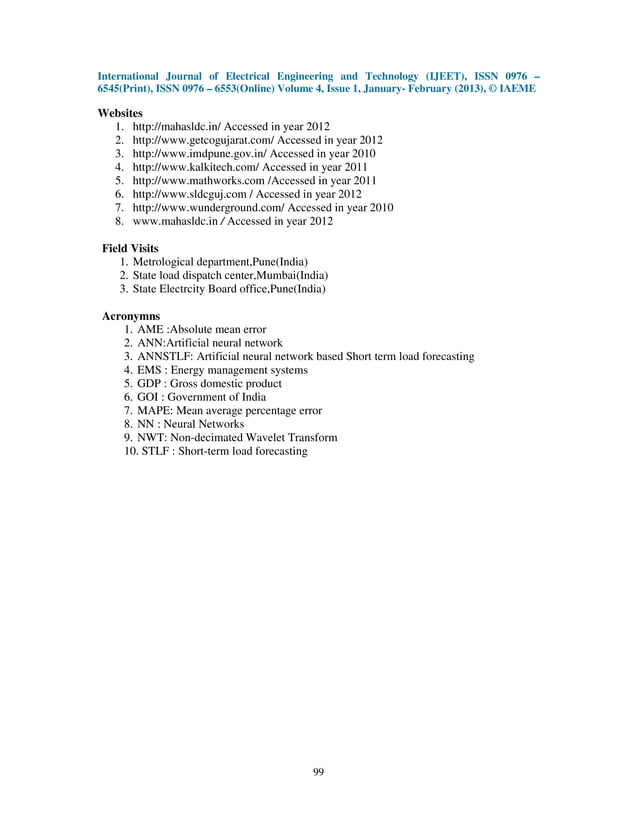 Electricity Load Forecasting By Artificial Neural Network Model Pdf