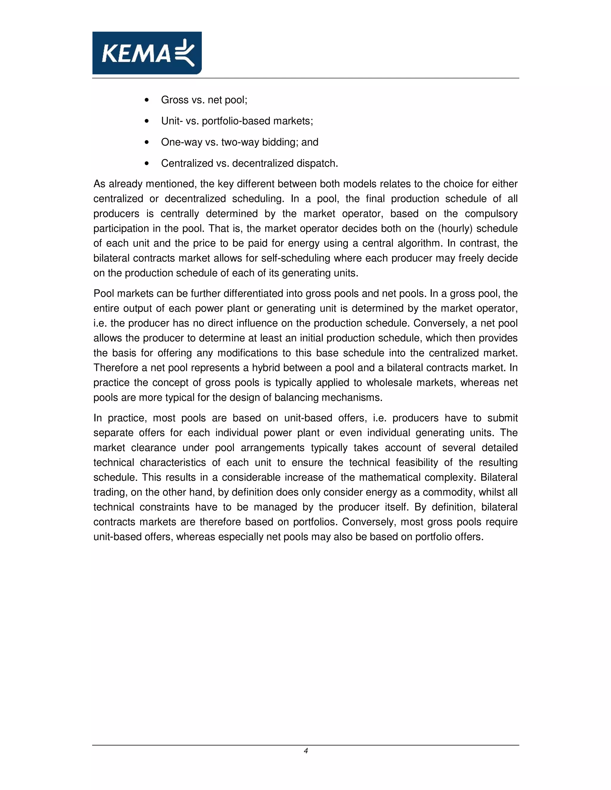 Electricity Markets and Principle Market Design Models | PDF