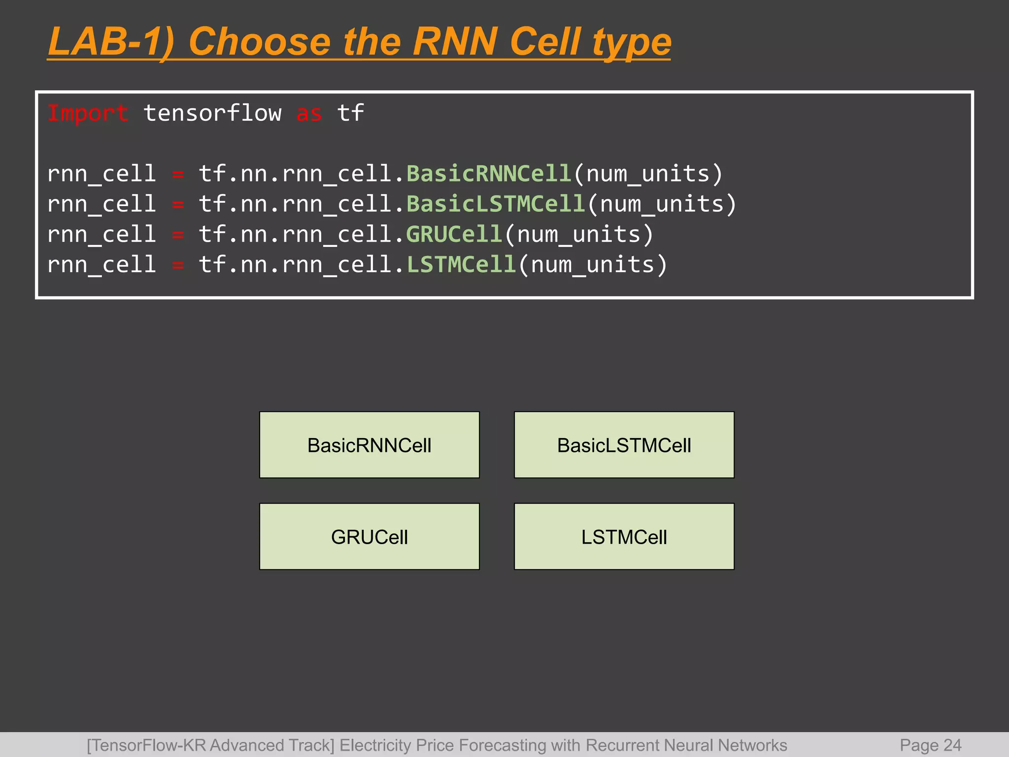 Electricity price forecasting with Recurrent Neural Networks | PPTX
