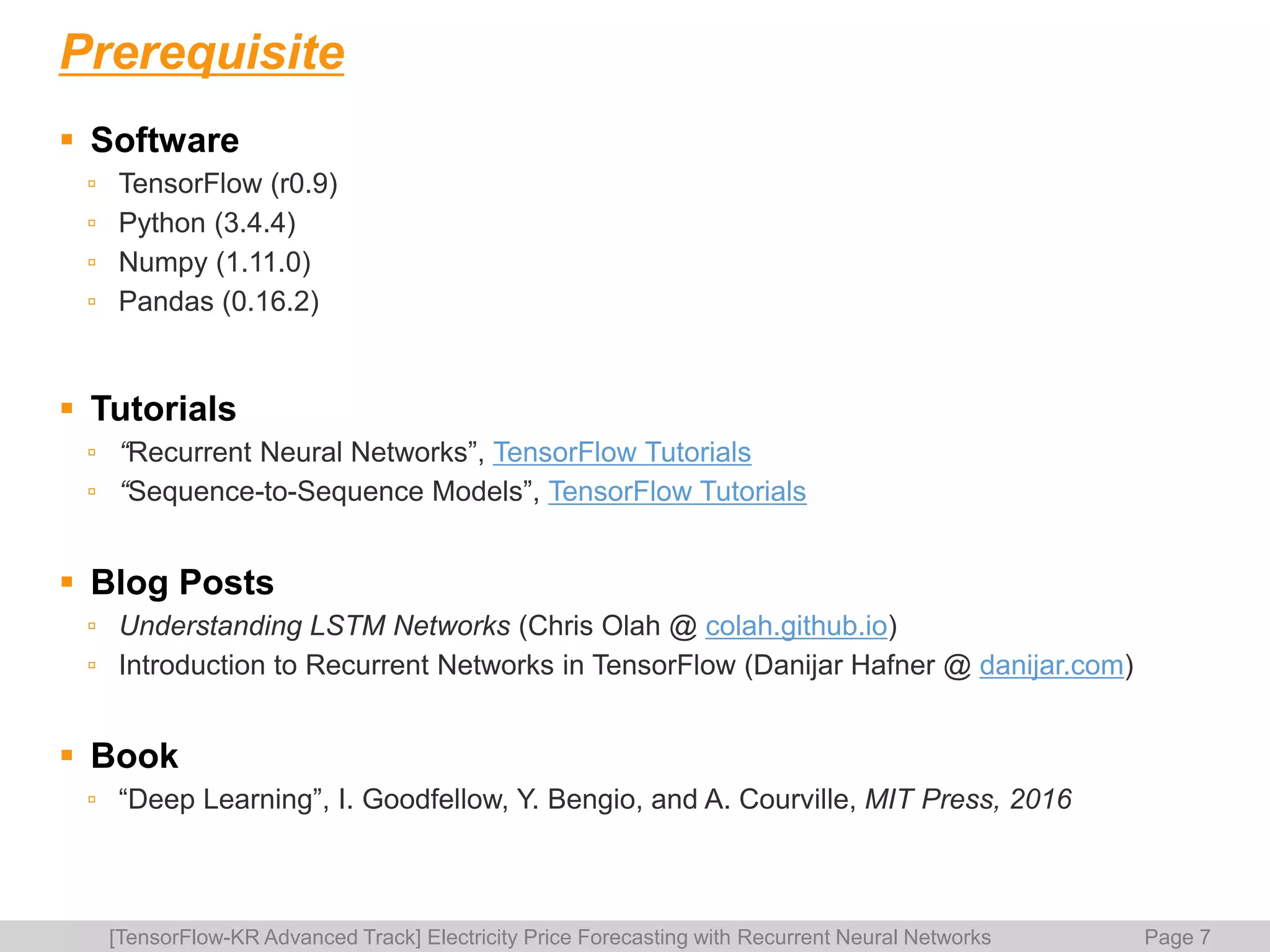 Electricity Price Forecasting With Recurrent Neural Networks Ppt