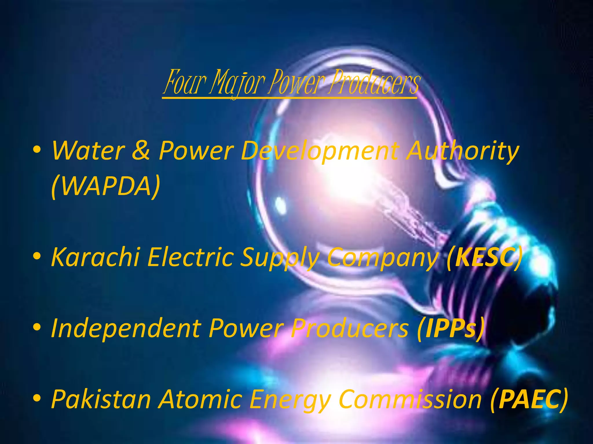 Electricity production in Pakistan | PPTX