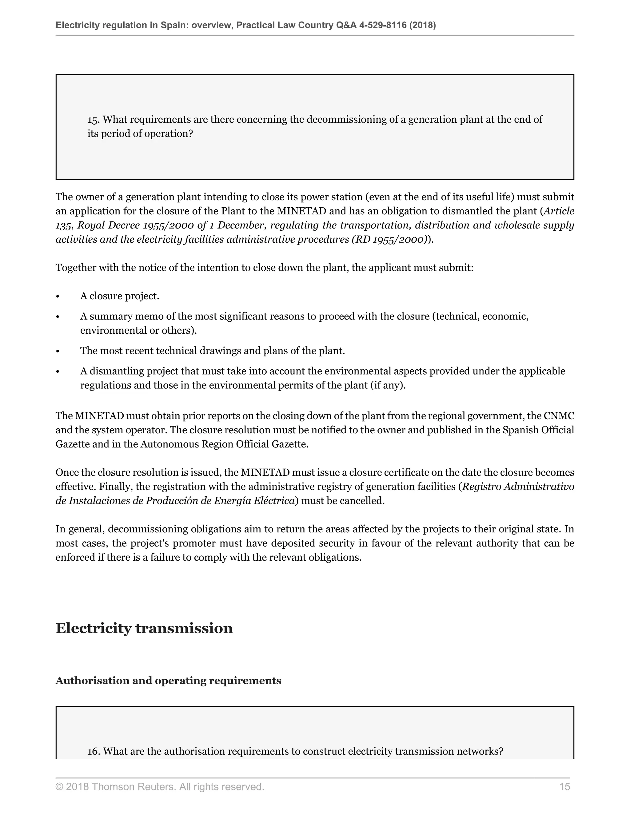 Electricity regulation in spain overview practical law1 | PDF