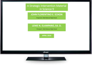 Intervention Material in Science (Energy Usage) | PPTX