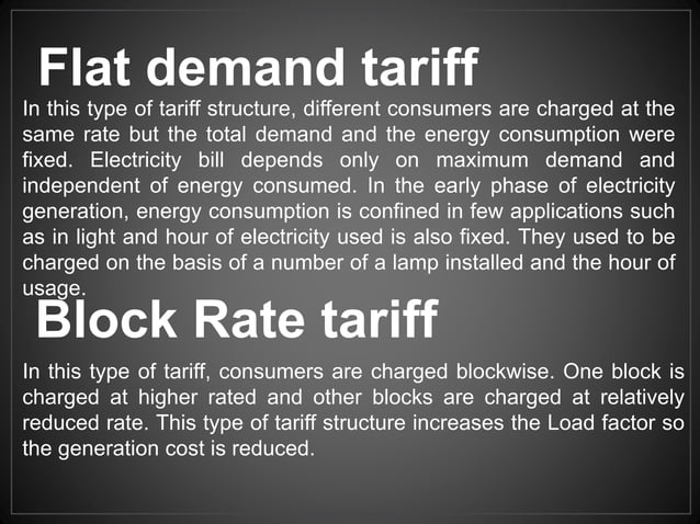 Electricity tariff types | PPTX | Gas and Electric | Home Utilities
