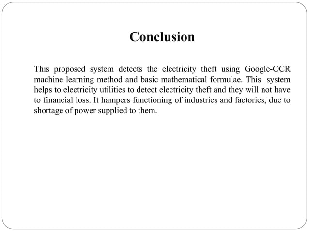 Electricity Theft Detection Using Image Processing Pptx