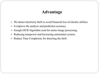 Electricity theft detection using image processing | PPTX