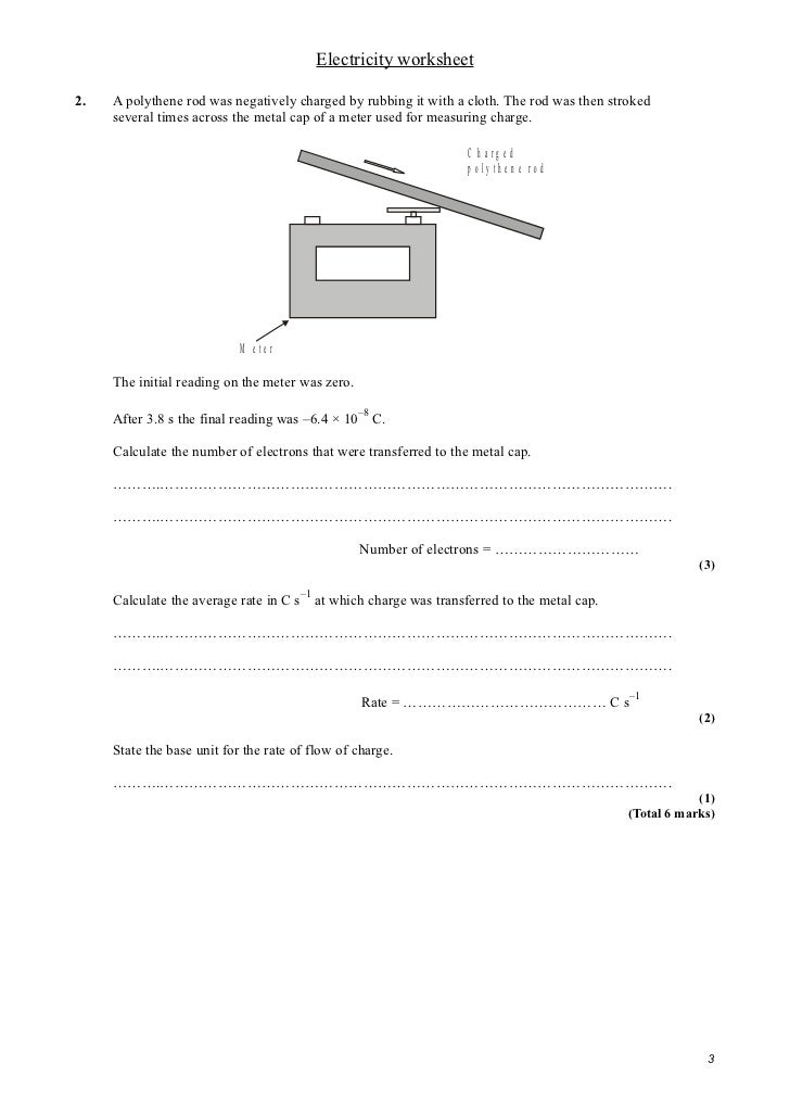 Electricity Worksheet electricity-worksheet