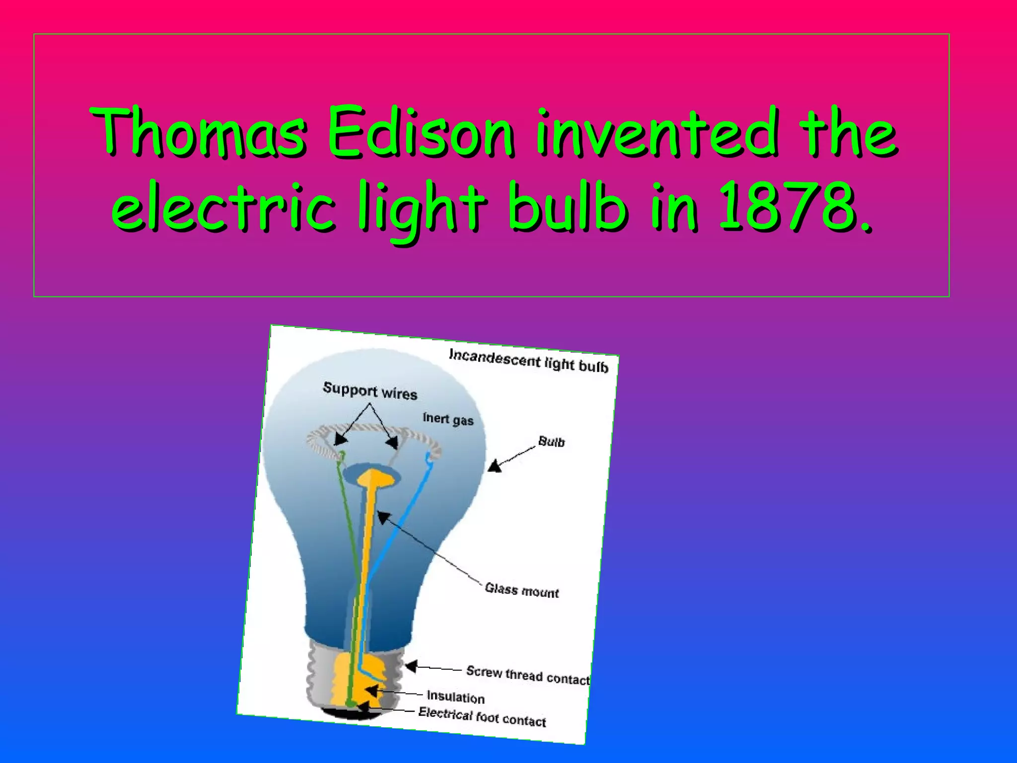Electric light bulb | PPT
