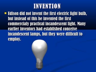 Electric light bul bcatalina | PPT