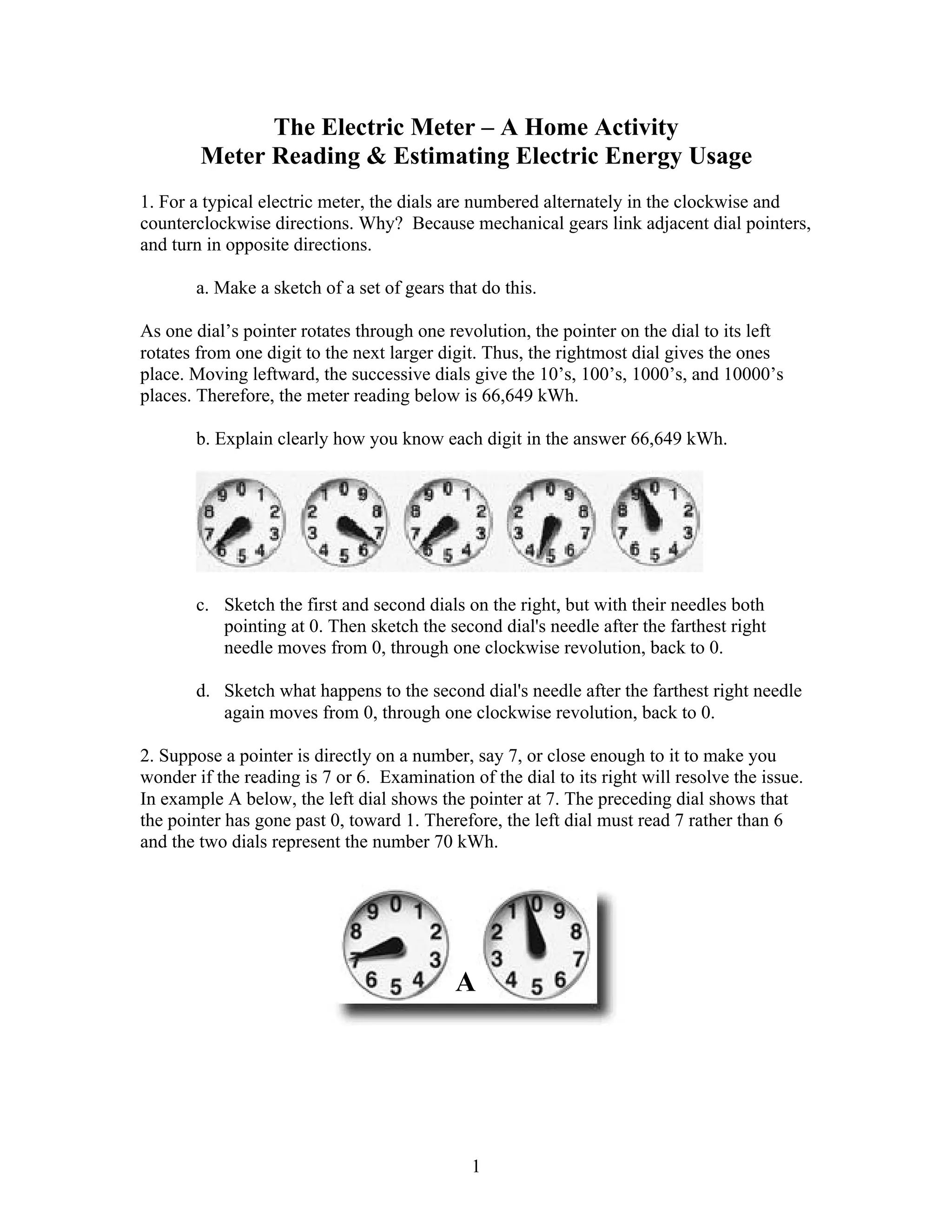 Electric meter reading | PDF