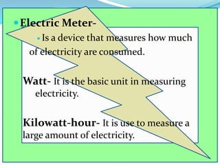 ELECTRIC METER.pptx | Physics | Science