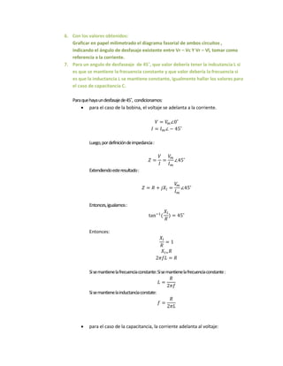 DESFASAMIENTO DE ONDAS SENOIDALES EN CIRCUITOS R-L Y R-C | DOCX