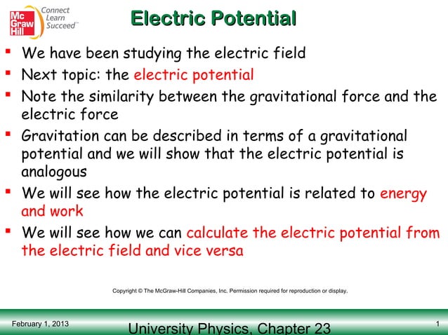 Electric potential | PPT | Physics | Science